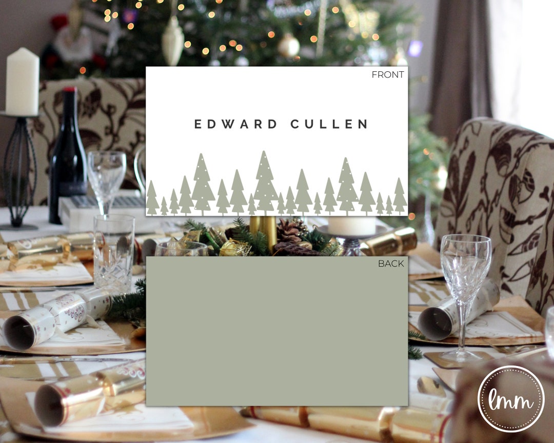 Christmas Table Place Cards Template – Editable Holiday Seating ...