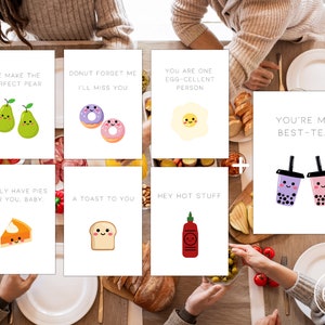 Cute Food Puns Greeting Card Bundle - Digital Downloads - Printable Greeting Cards - Instant ...