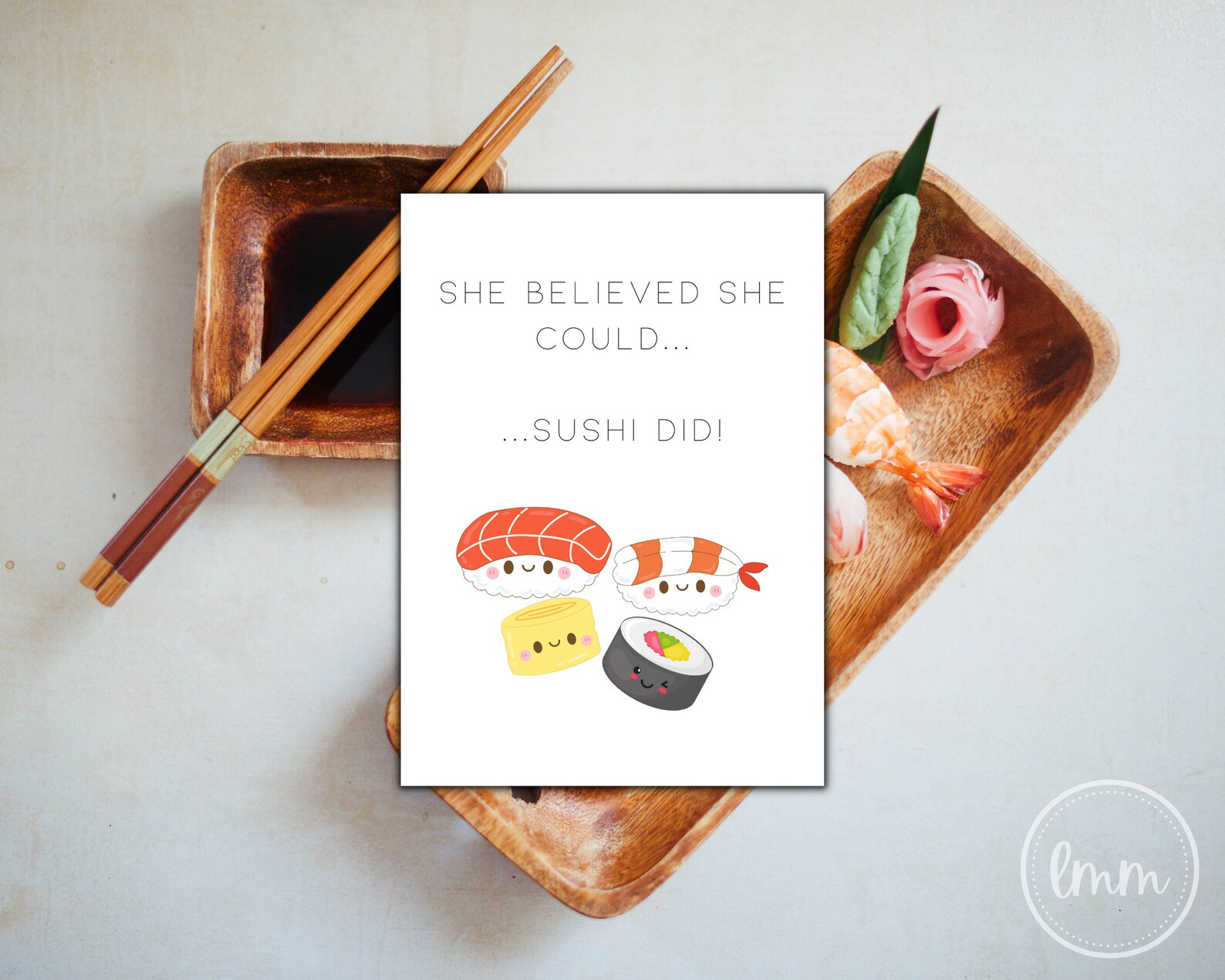Cute Sushi Did Card - Digital Downloads - Printable Greeting Cards ...