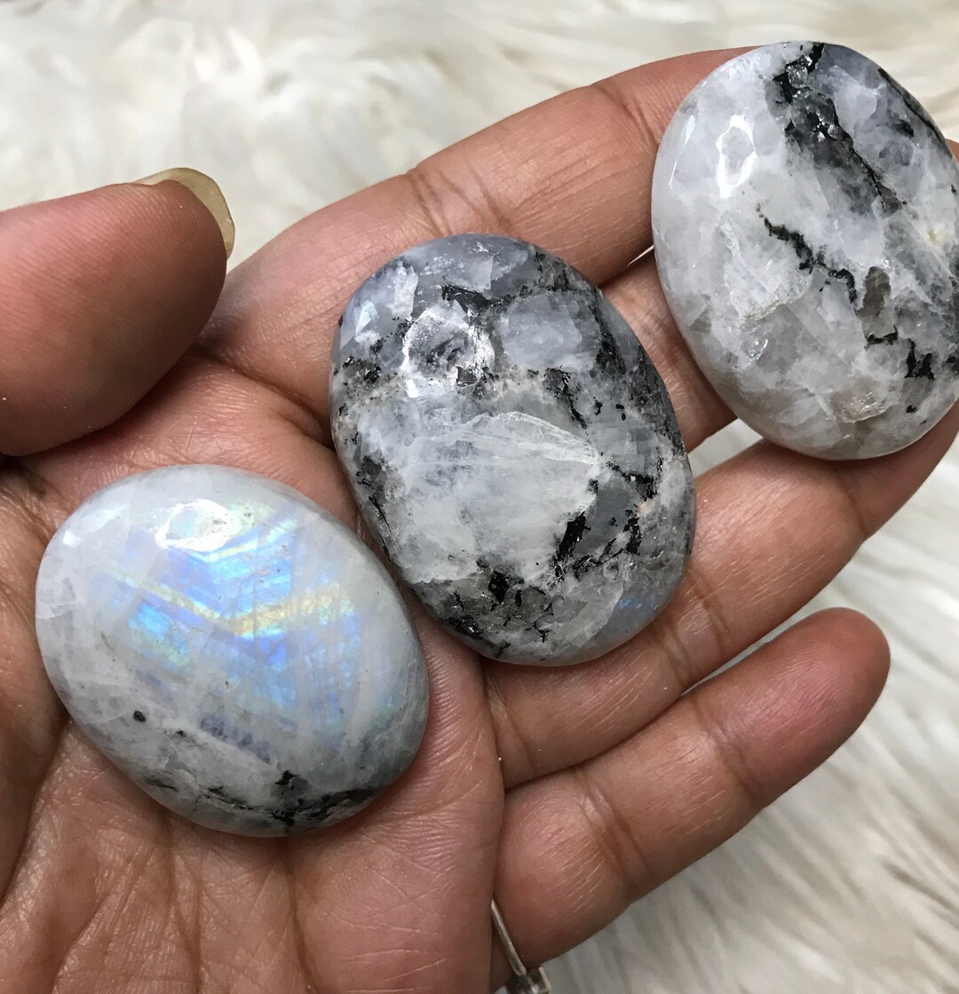 One Rainbow Moonstone Worry Stone - Etsy