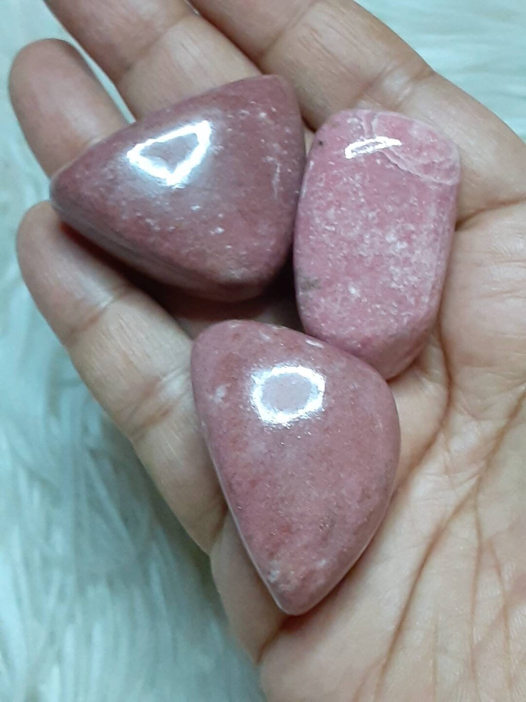 Rare Thulite Tumble, Pink Thulite Stone, Tumbled Gemstone, Norwegian Thulite, Chakra Stone ...