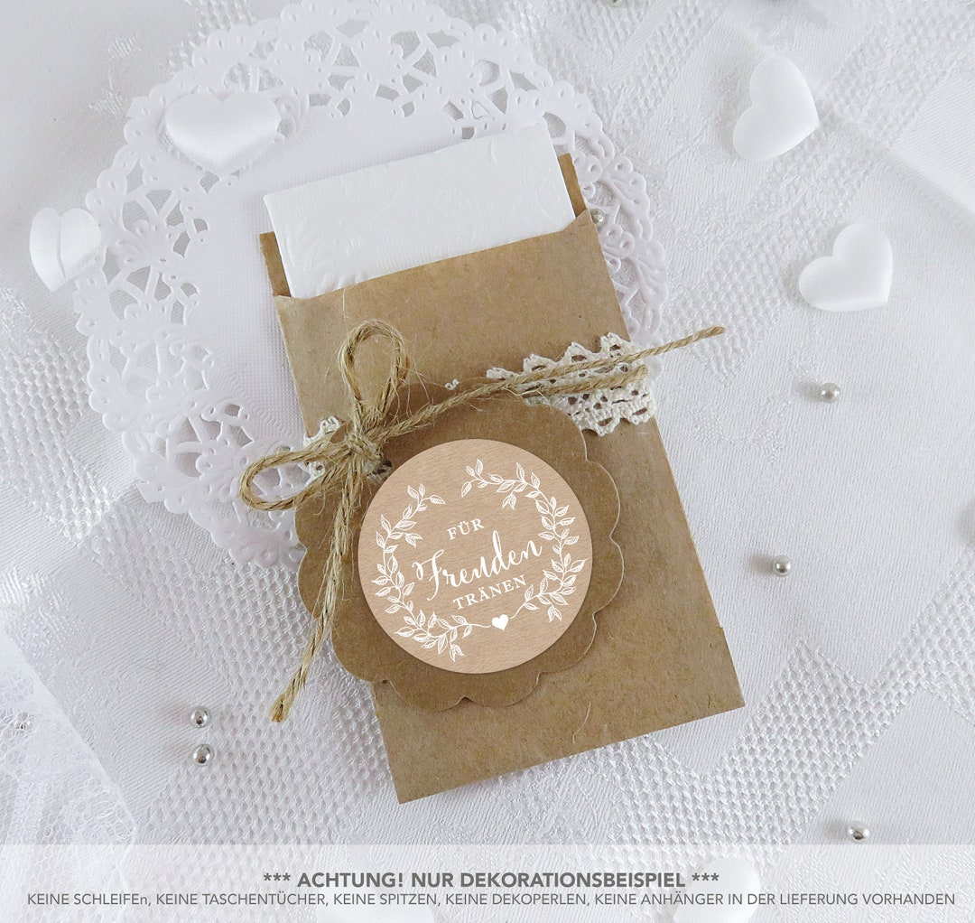 BAGS SET Tears of Joy Kraft Paper Look Twigs White Handkerchief 24 ...