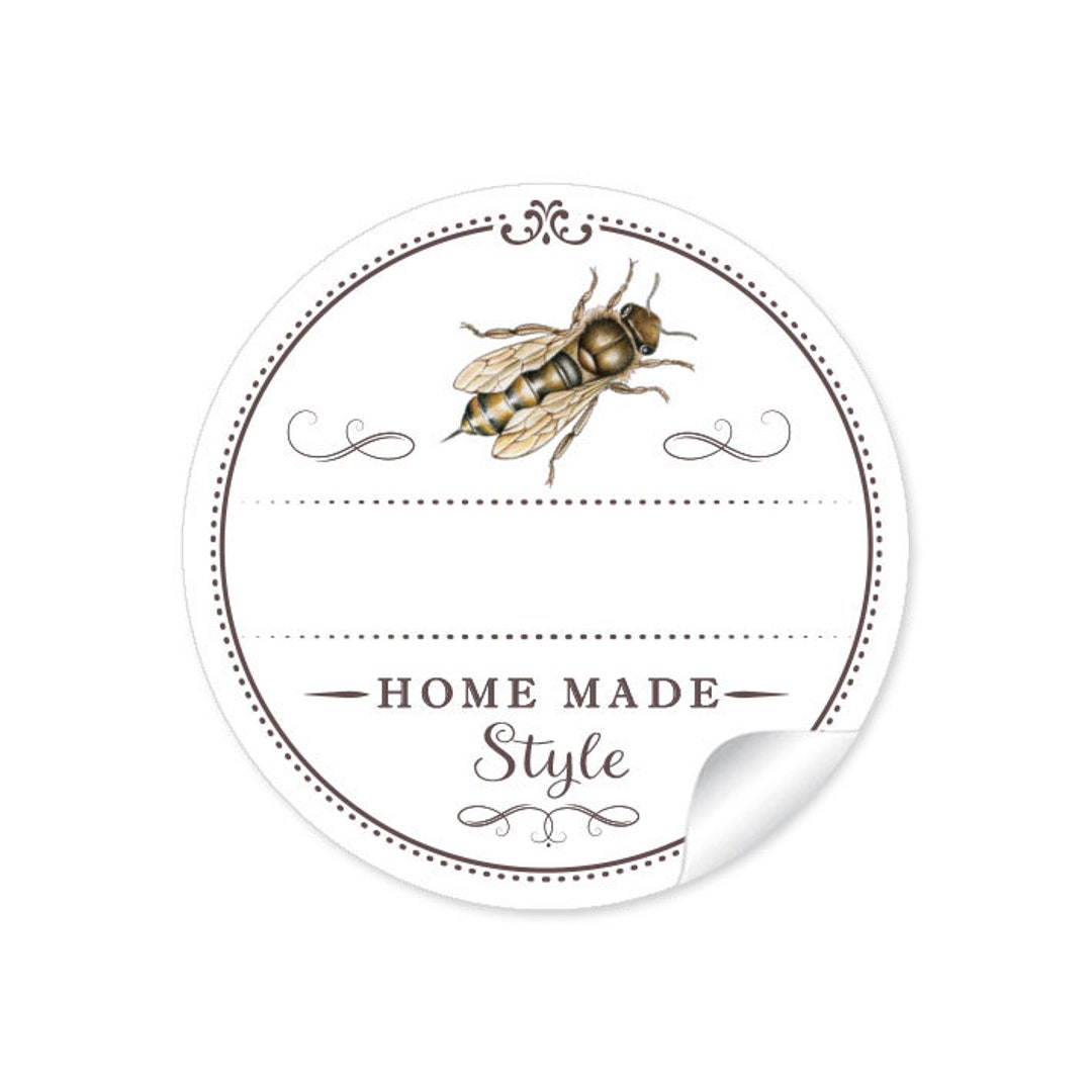 Kitchen Label With Bee Design and Free Text Field, 24 Stickers, Paper ...