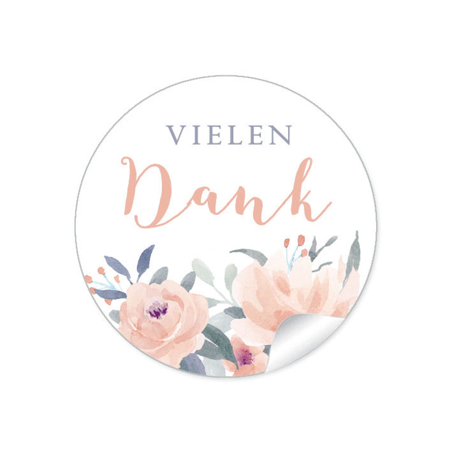 24 Stickers DIY MANY THANKS Flowers Flowers Branches Apricot - Etsy