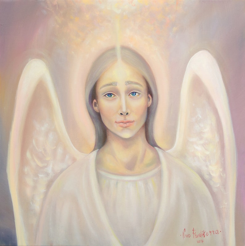 Archangel Anael Original Oil Painting, Angel of Love Oil Painting ...