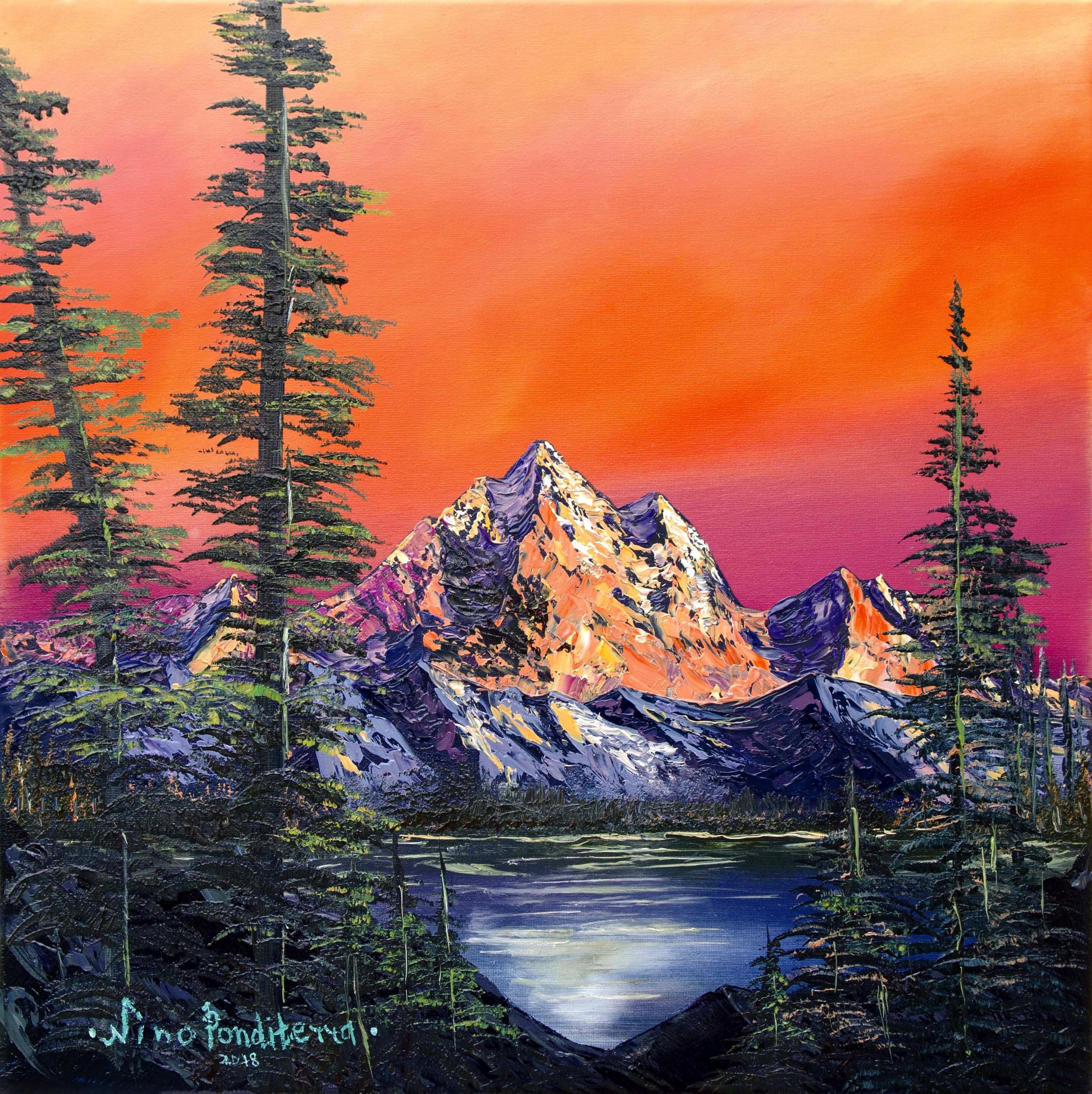Mountains in Canada Landscape Digital Art Print Canadian Mountains Wall ...