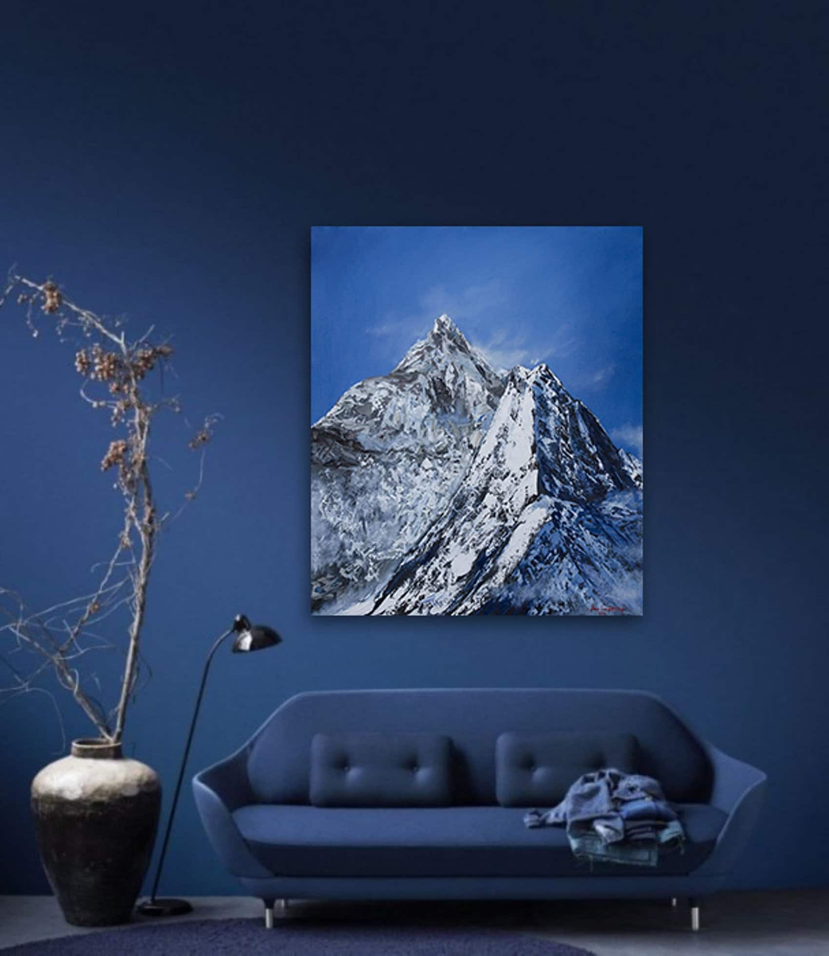 Everest Mountain Digital Art Print, Winter Himalayas Mountains Wall Art ...