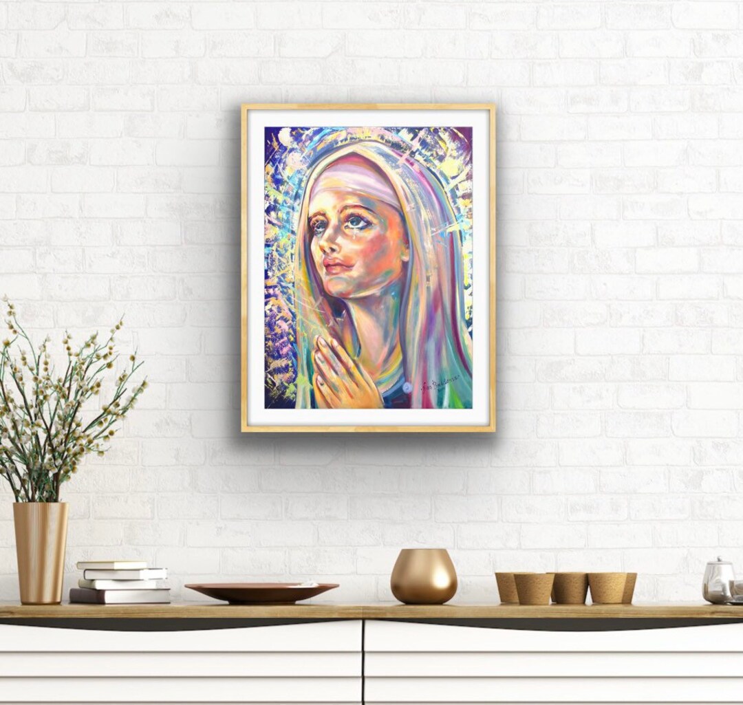 Saint Claire of Assisi Portrait: Colorful Catholic Art Print (digital ...