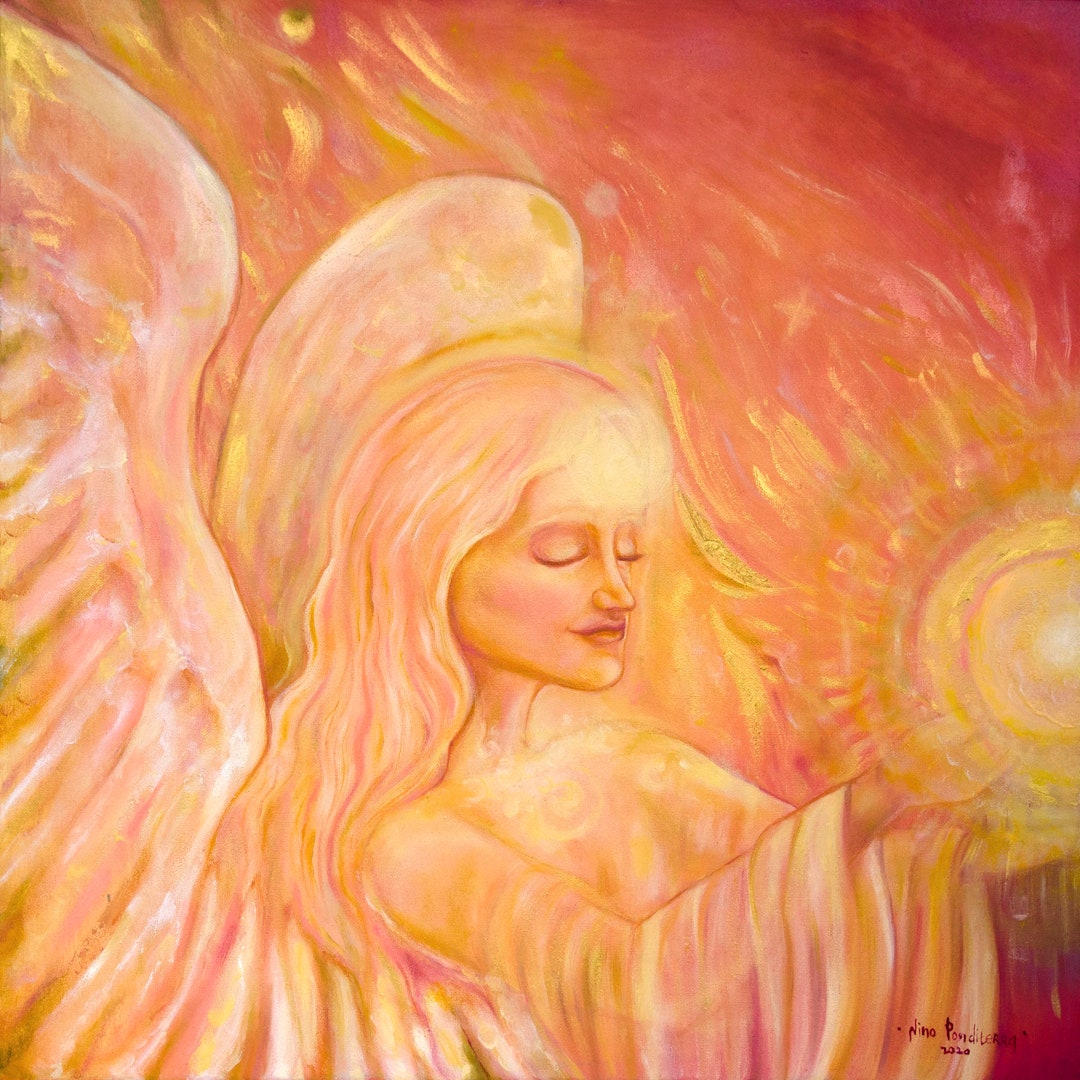 Angel of Light Original Oil Painting, Angels Oil Painting, Messanger of ...