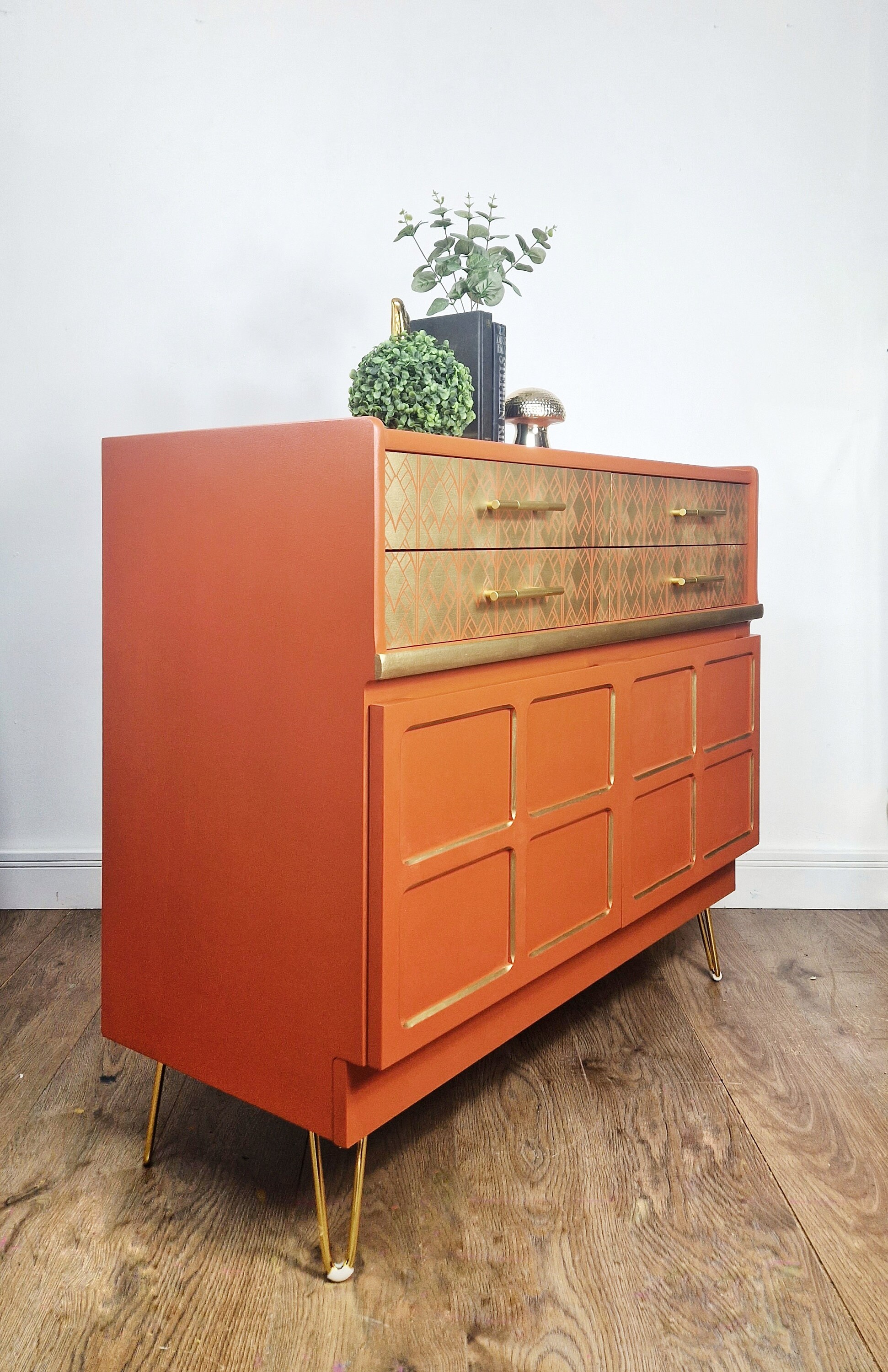 Midcentury Modern Nathan Sideboard, Orange Cabinet, Cocktail Cabinet ...