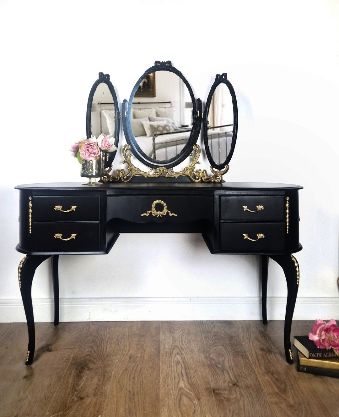 Black French Style Dressing Table - Etsy