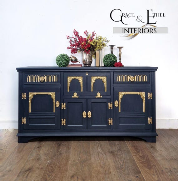 Navy and gold sideboard store