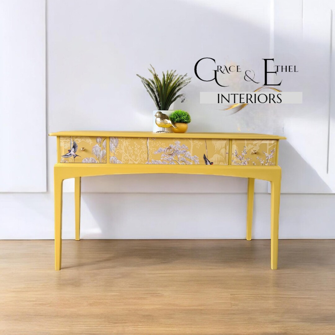 Stag Minstrel Console Table in Yellow - Etsy