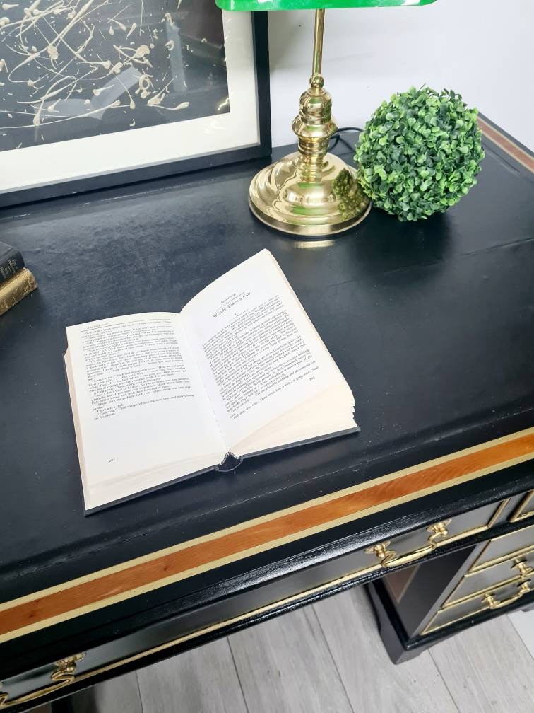 Captains Desk in Black and Gold - Etsy UK