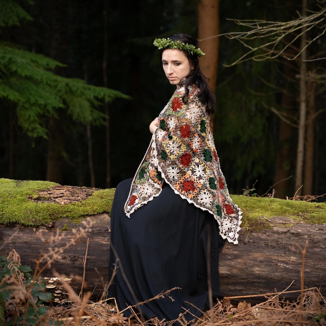 Pagan Forest Witch Shawl Cottagecore Autumn Fall Thanksgiving Samhain ...
