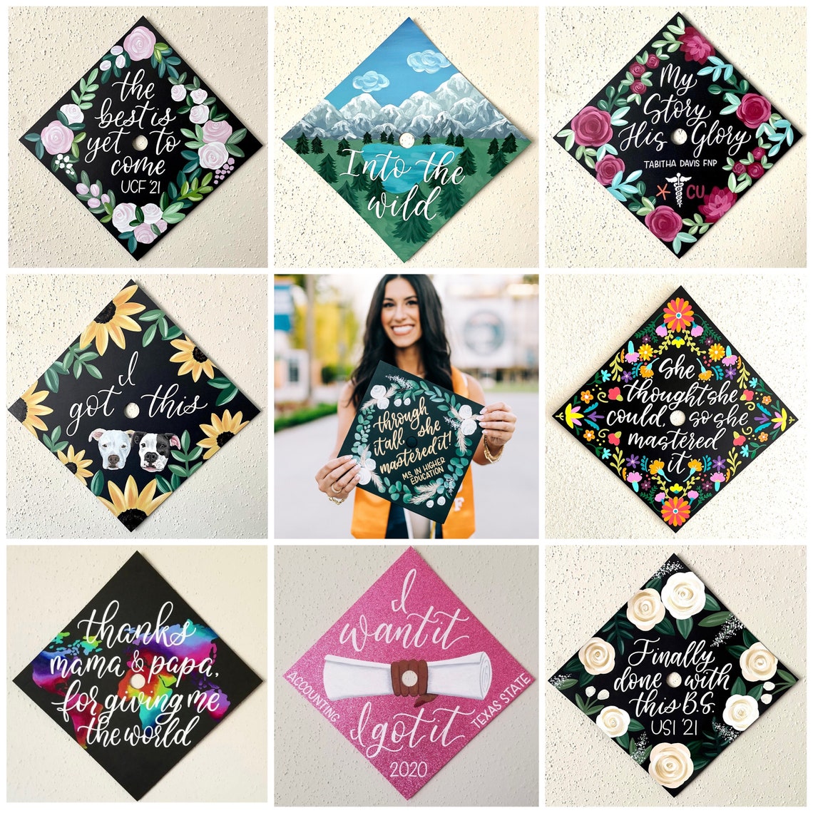 Custom Graduation Cap Hand-painted Graduation Cap - Etsy
