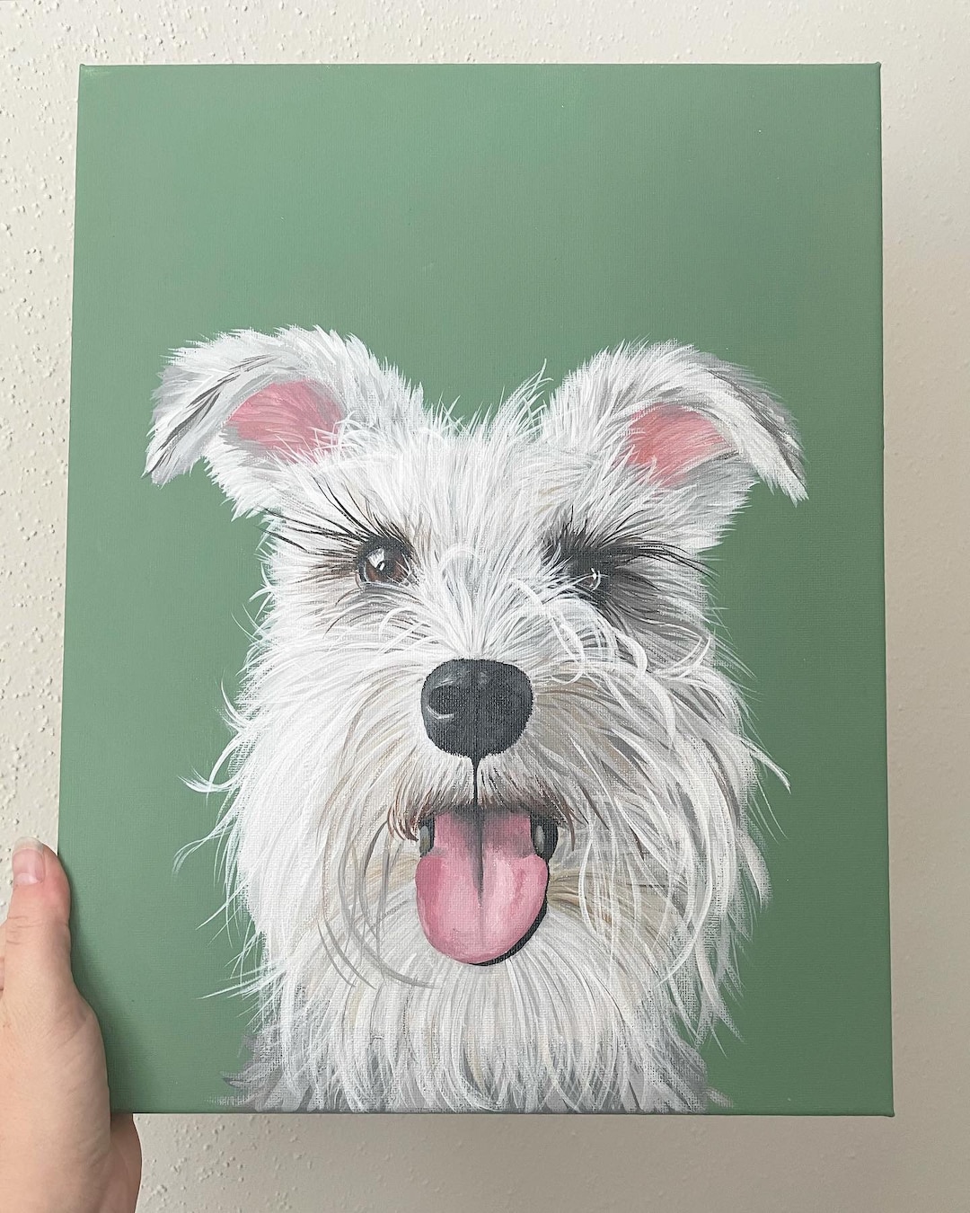 Custom Hand Painted Dog Portrait | Acrylic Pet Painting on Canvas - Etsy