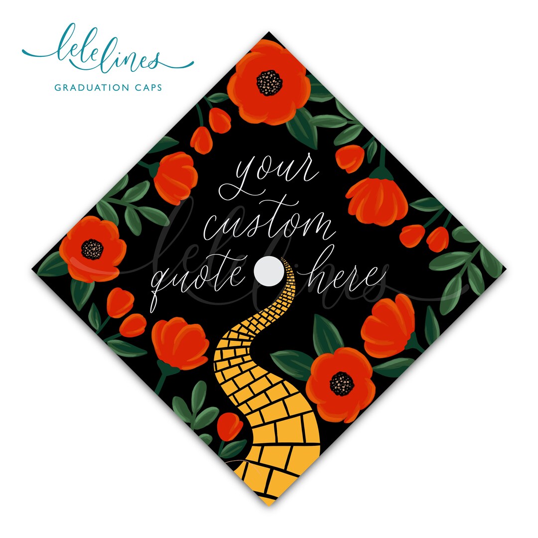 Yellow Brick Road Printed Graduation Cap Topper / Wizard of Oz Poppy ...