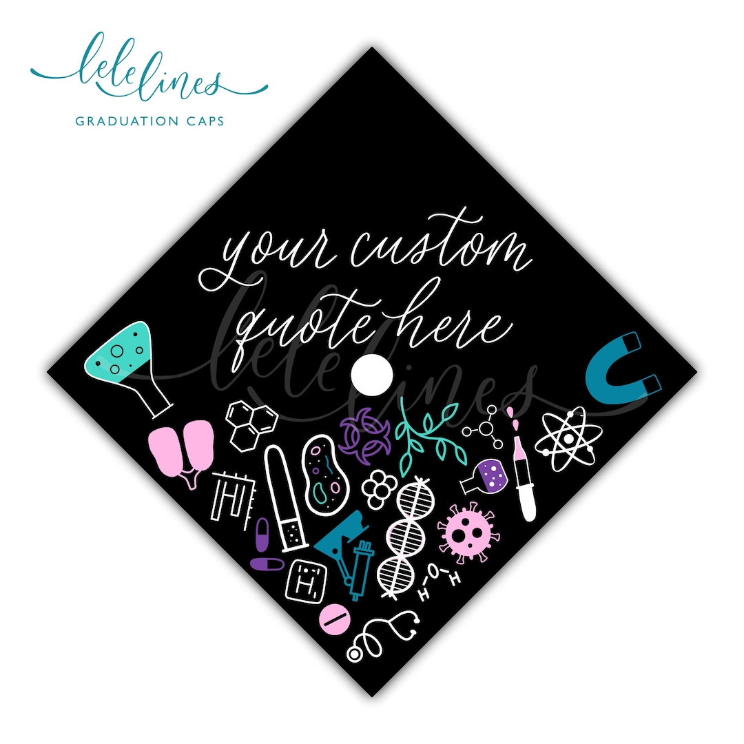Biology Printed Graduation Cap Topper / Science Custom Grad Cap Topper ...