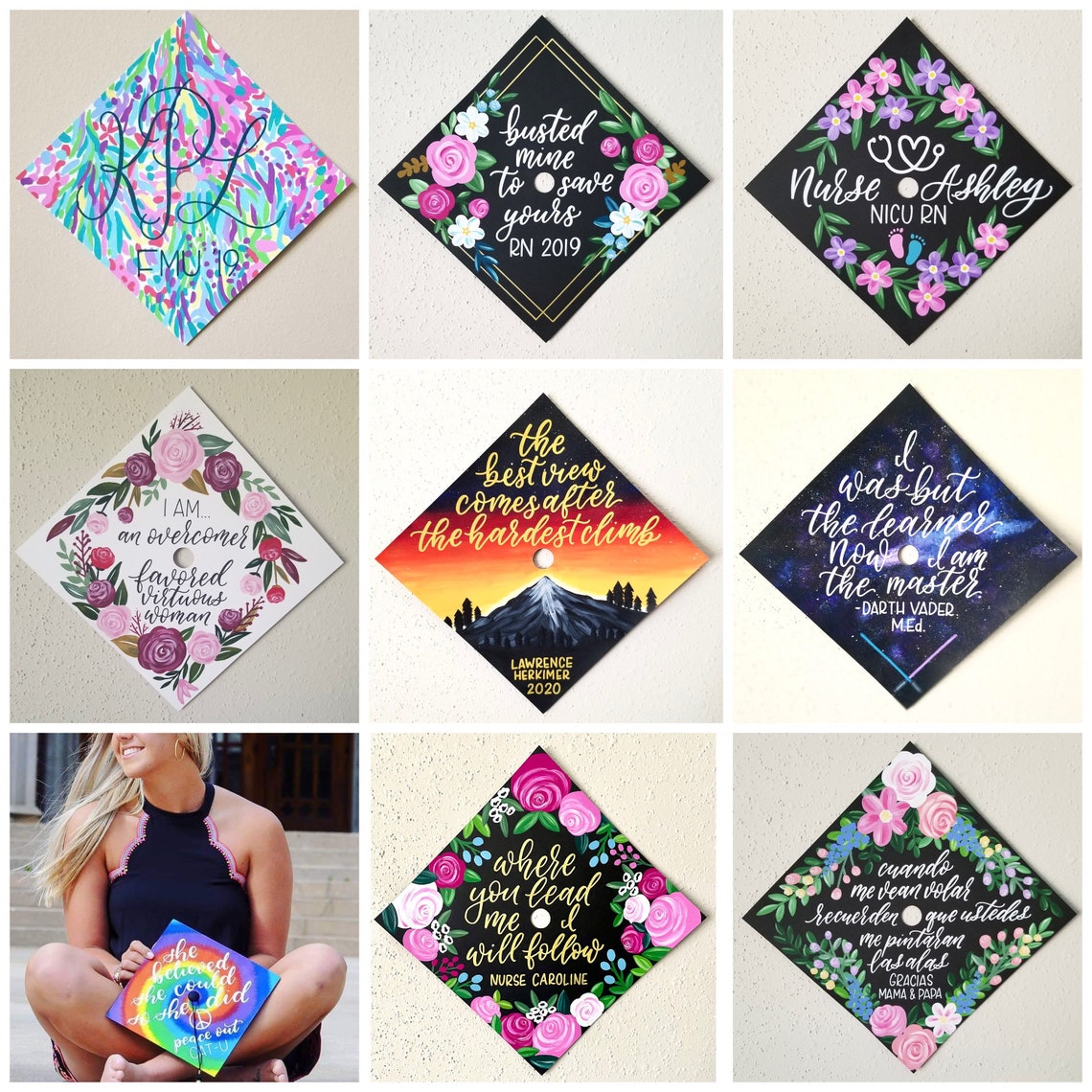 Custom Graduation Cap Hand-painted Graduation Cap - Etsy