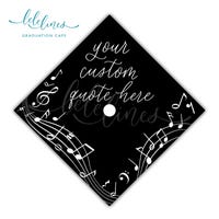 Music Printed Graduation Cap Topper / Music Notes Custom Grad Cap ...
