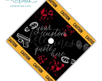Forensic Science Graduation Cap Topper: Glitter, Crime Scene Bow ...