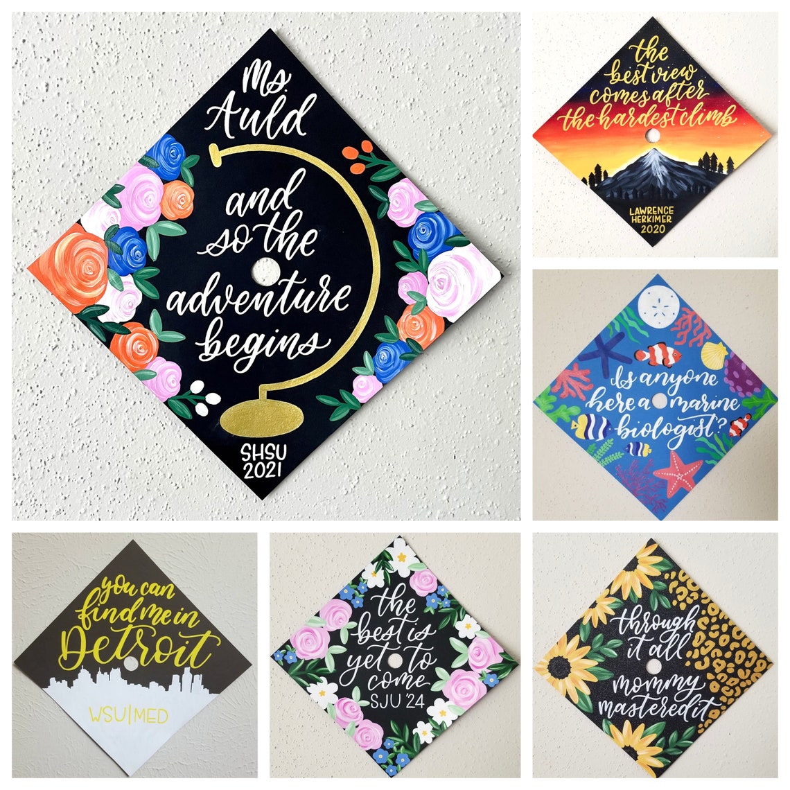 Custom Graduation Cap Hand-painted Graduation Cap - Etsy