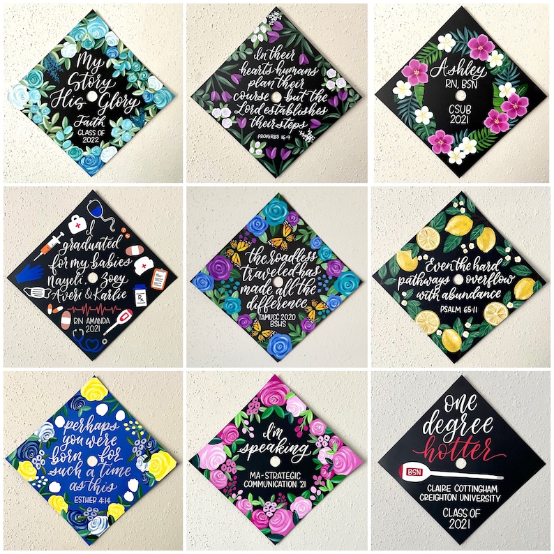 Custom Graduation Cap Hand-painted Graduation Cap - Etsy