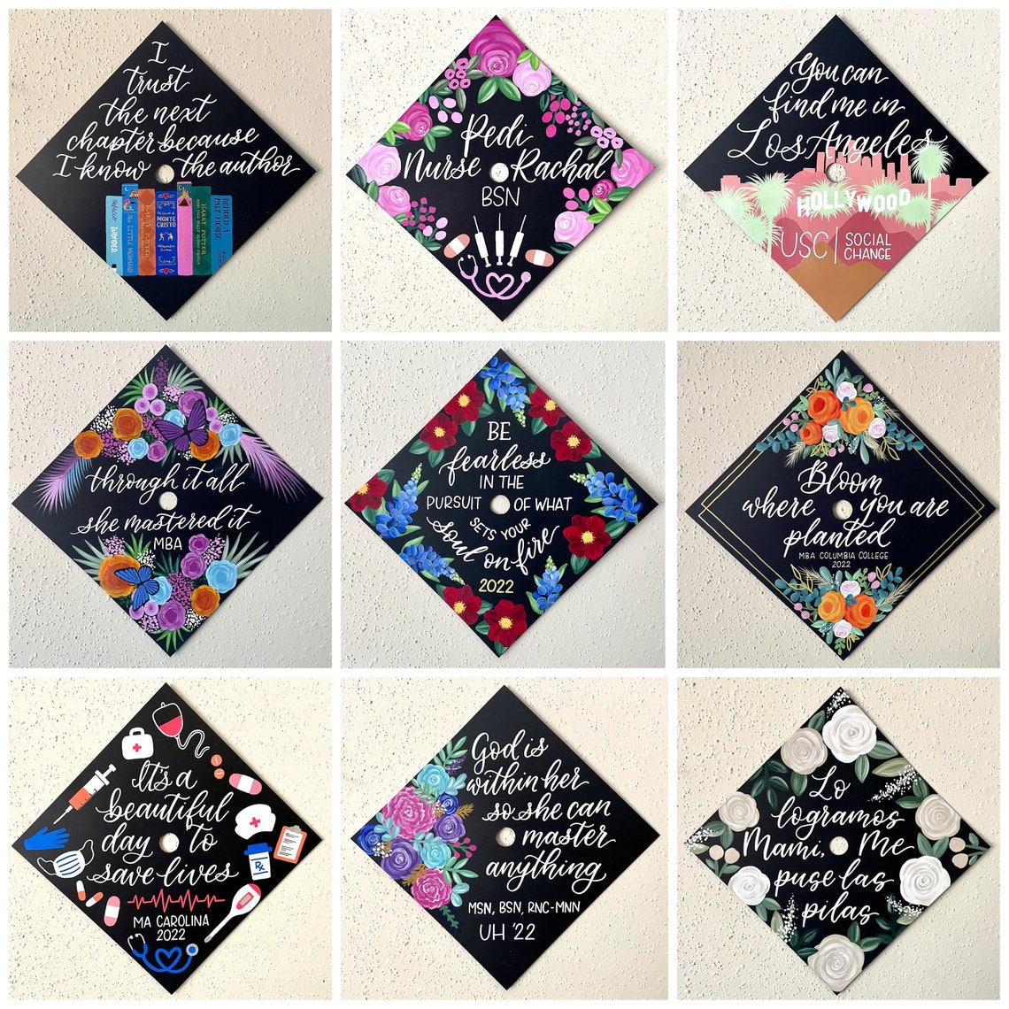 Custom Graduation Cap Hand-painted Graduation Cap - Etsy
