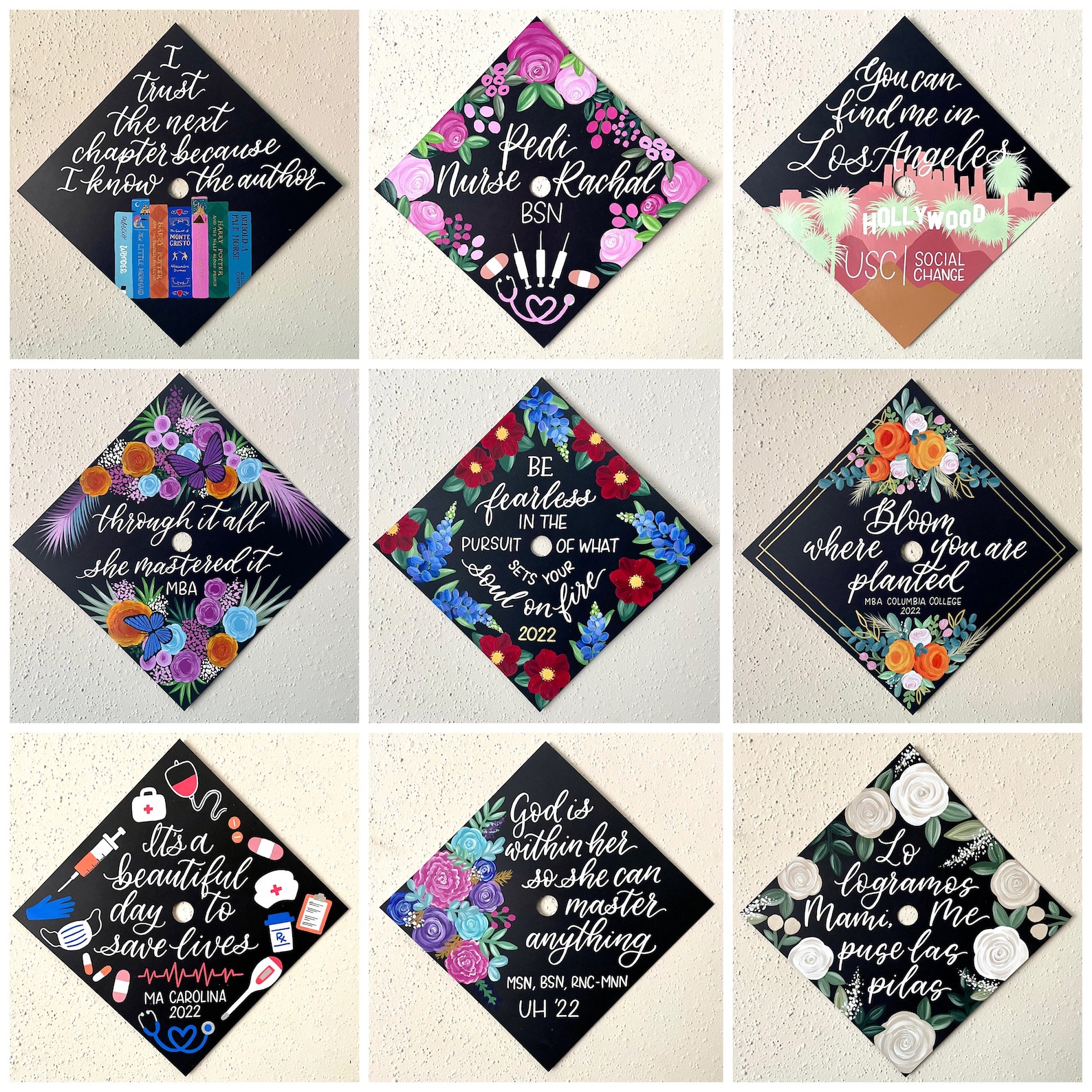 Custom Graduation Cap Hand-painted Graduation Cap - Etsy