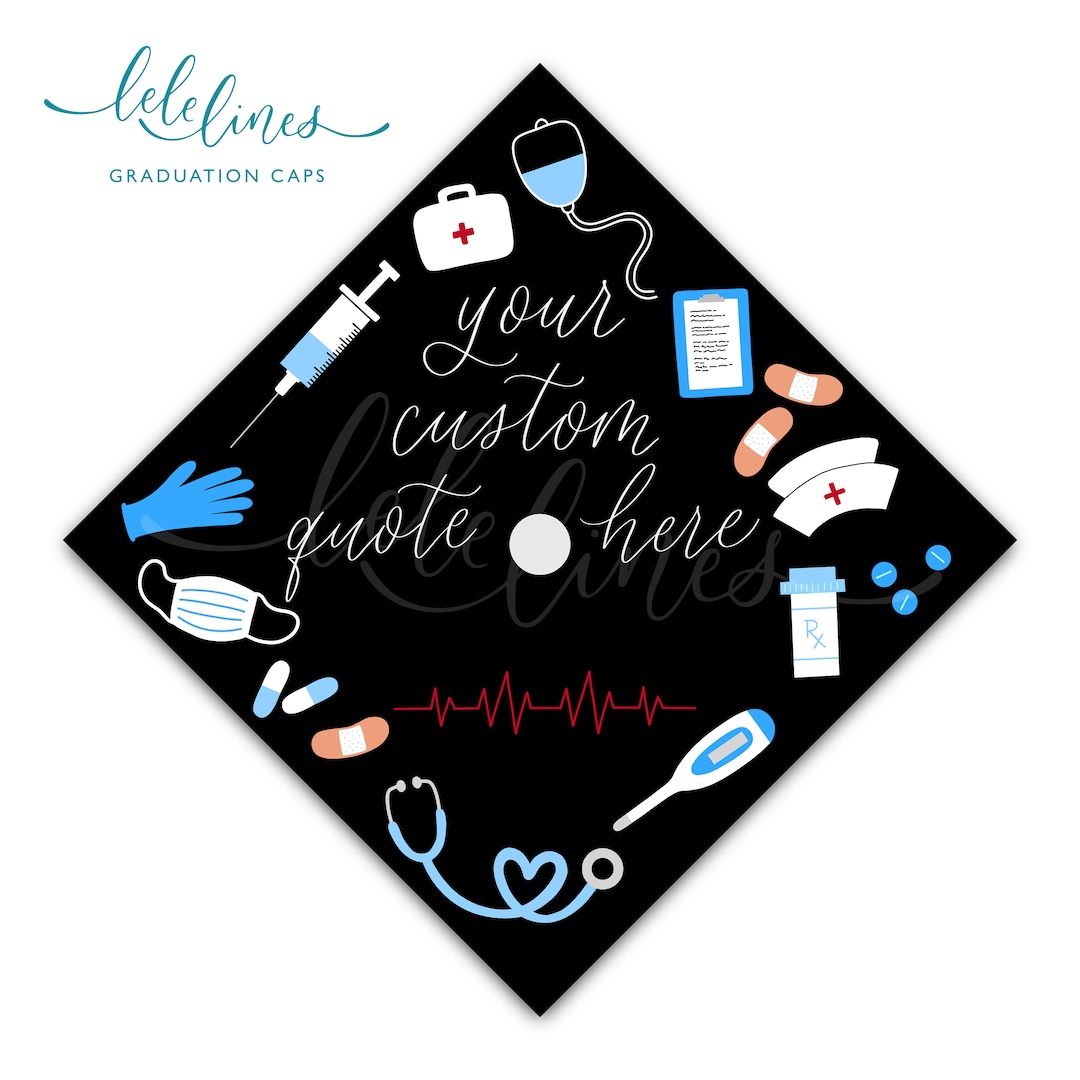 Printed Graduation Cap Topper / Nursing Custom Grad Cap Topper / Nurse ...