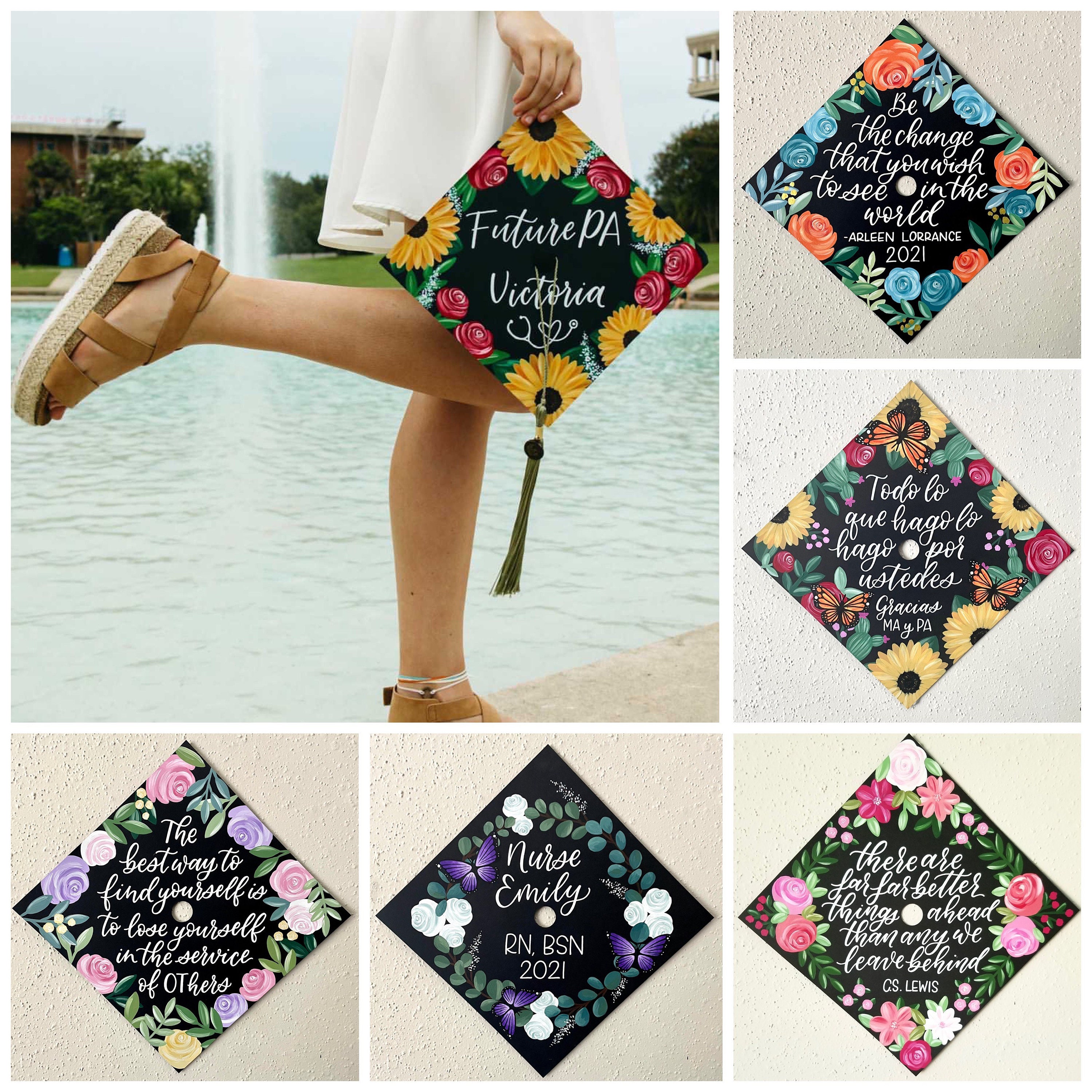 Custom Graduation Cap Hand-painted Graduation Cap - Etsy