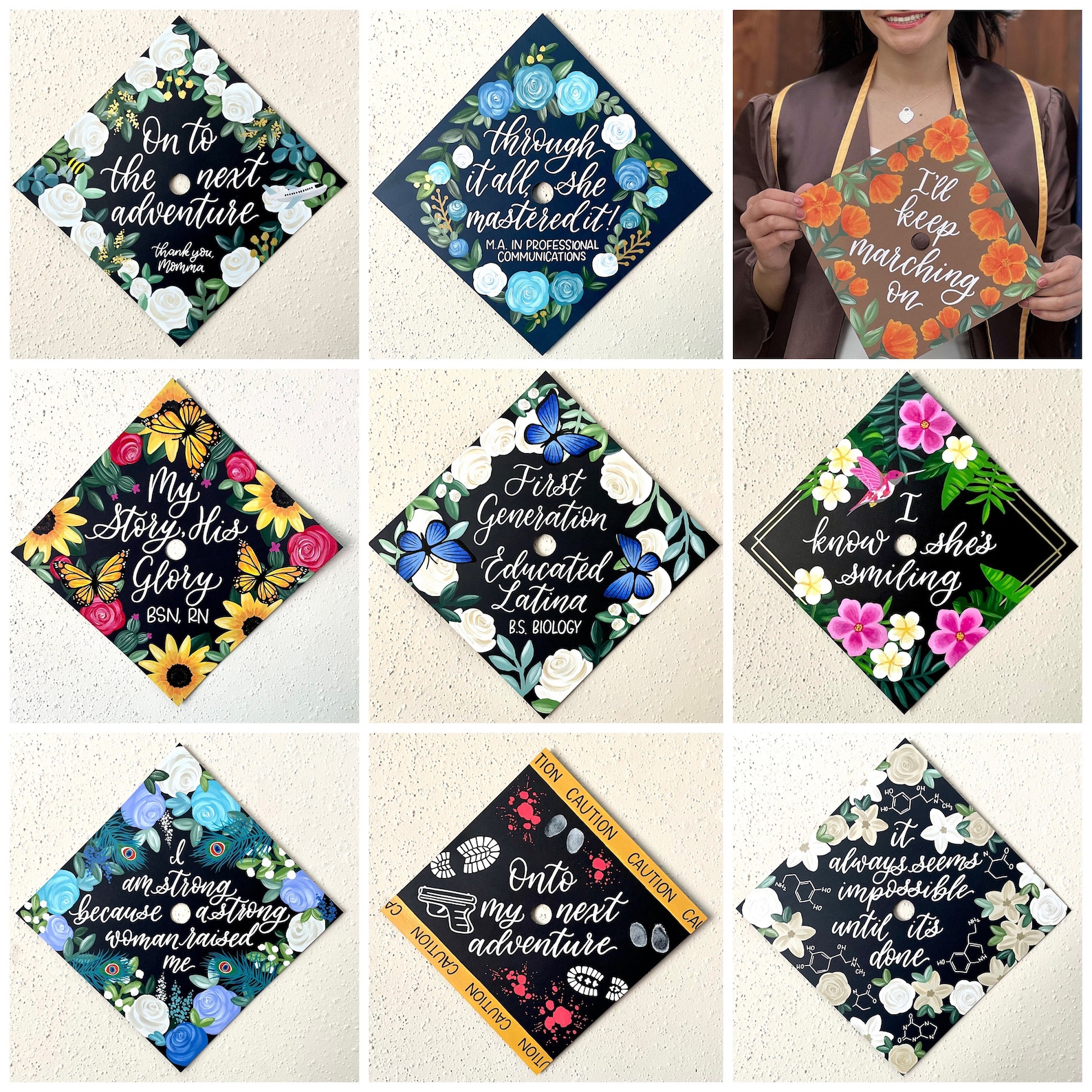 Custom Graduation Cap Hand-painted Graduation Cap - Etsy