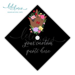 ASL Printed Graduation Cap Topper / Sign Language Custom Grad Cap ...