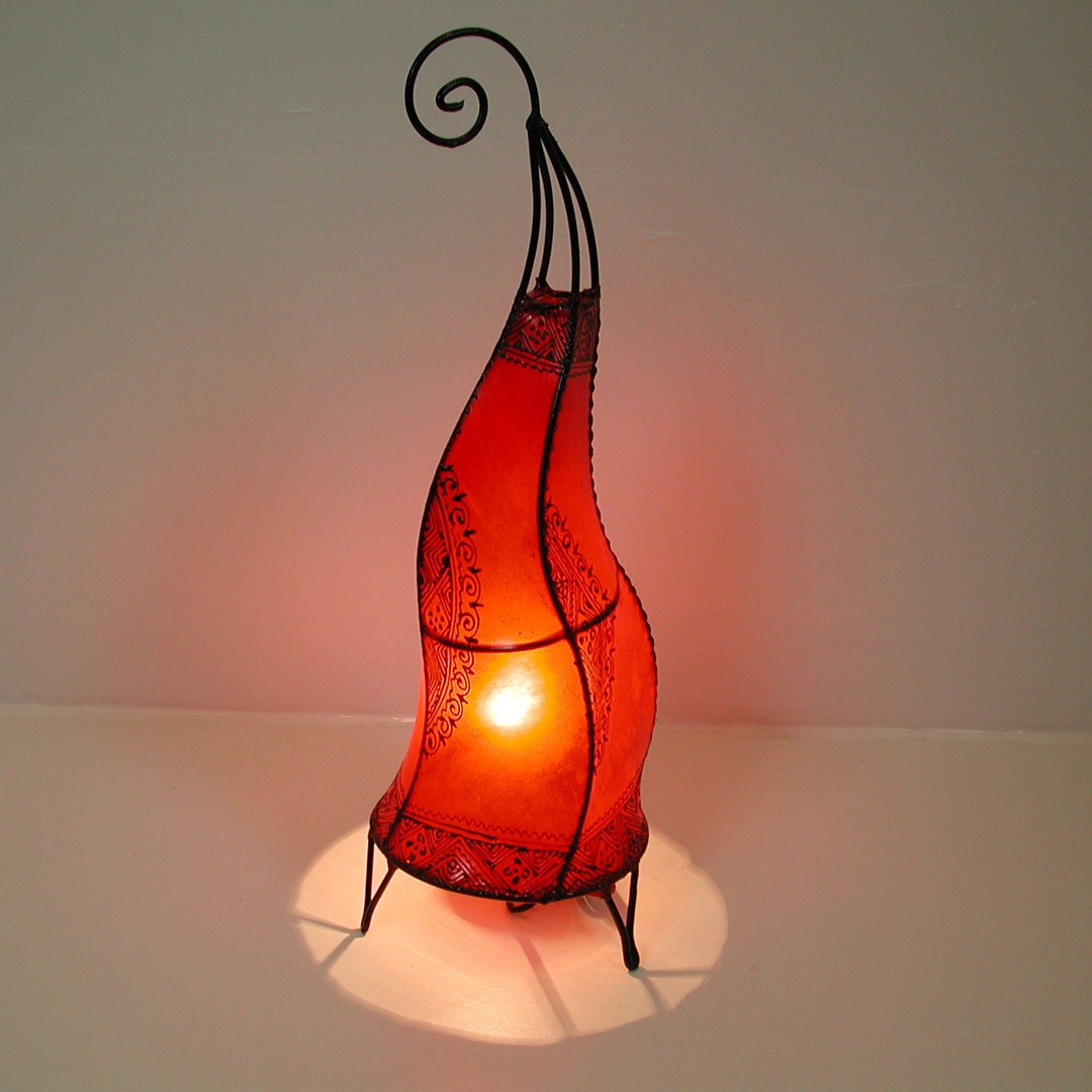Moroccan Floor Lamp Hissan H60 Red Henna Lamp Made of Real - Etsy