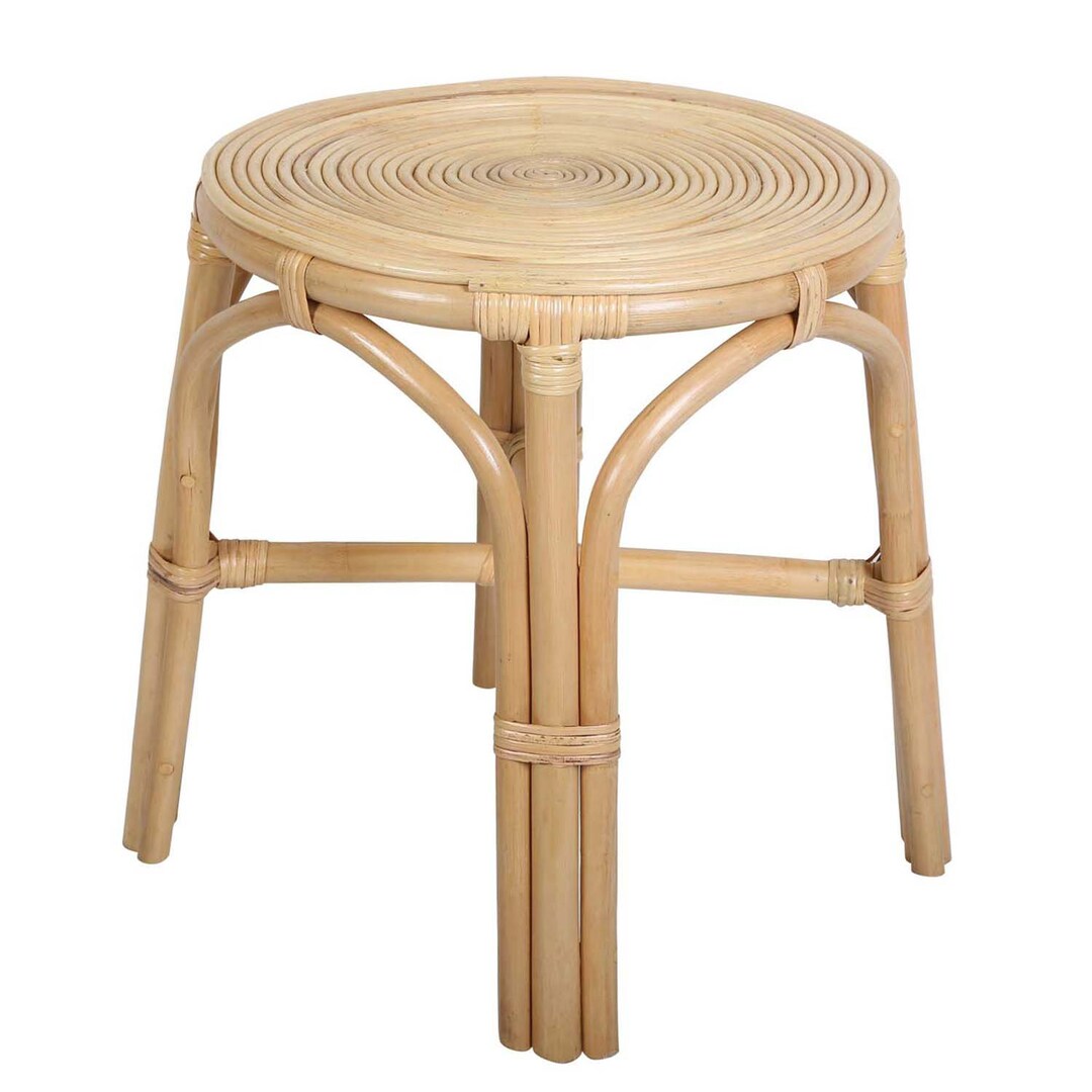 Rattan Side Table Deria Ø 40 Cm Round Boho Chic Table Hygge Flower ...