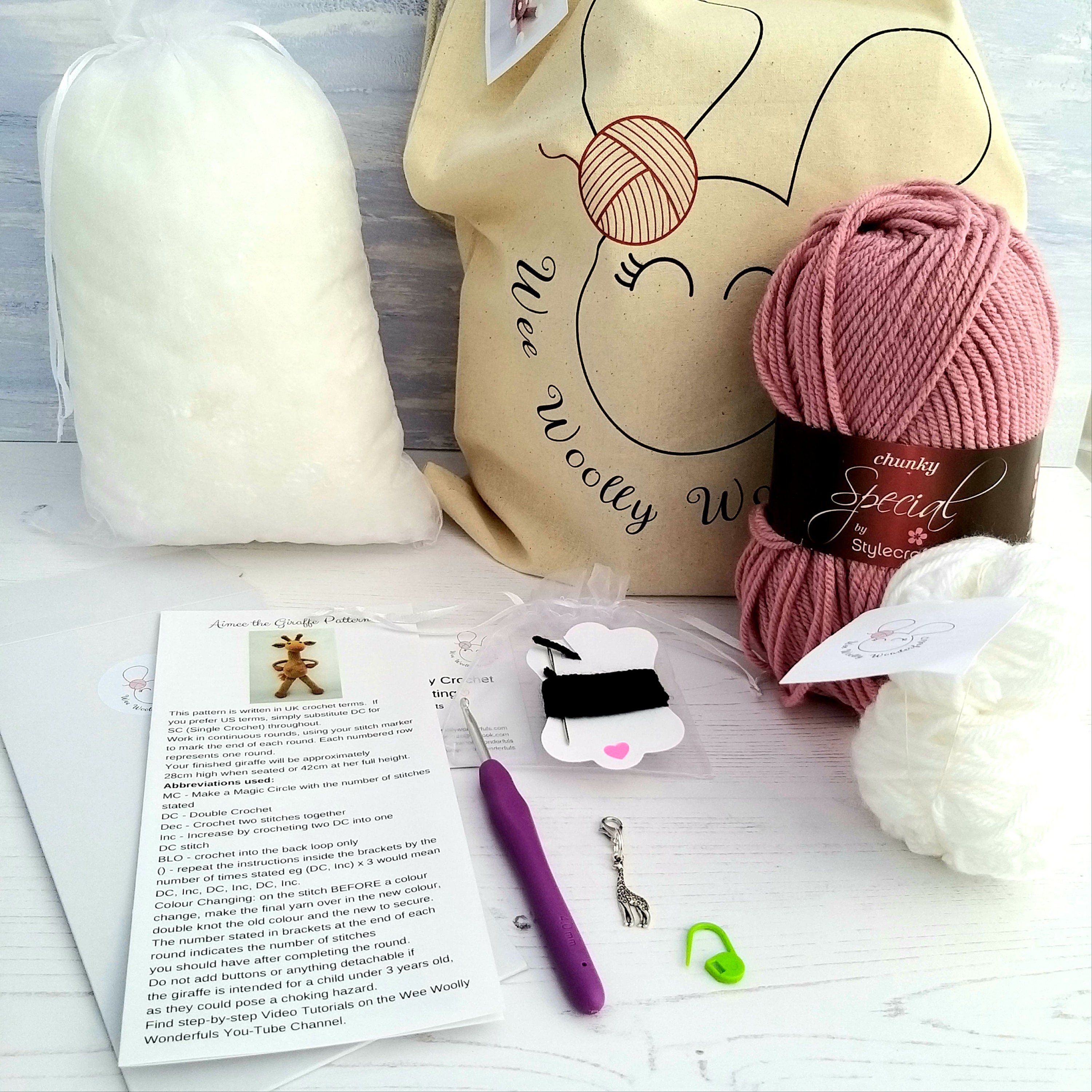 Crochet Kit Pink Alice the Giraffe Luxury Crochet Kit - Etsy UK