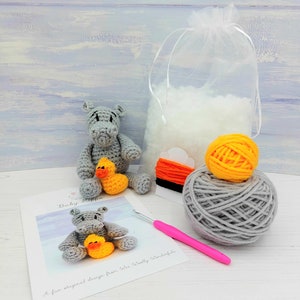 Baby Hippo Crochet Kit - Amigurumi Kit - Baby Hippo Crochet Pattern DIY ...