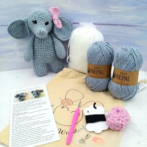 Ella the Elephant Crochet Kit - Luxury Wool & Alpaca Crochet Kit ...