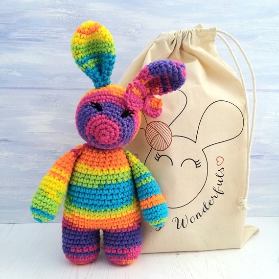 Crochet Kit Lollipop the Rainbow Bunny Luxury Crochet Kit. | Etsy