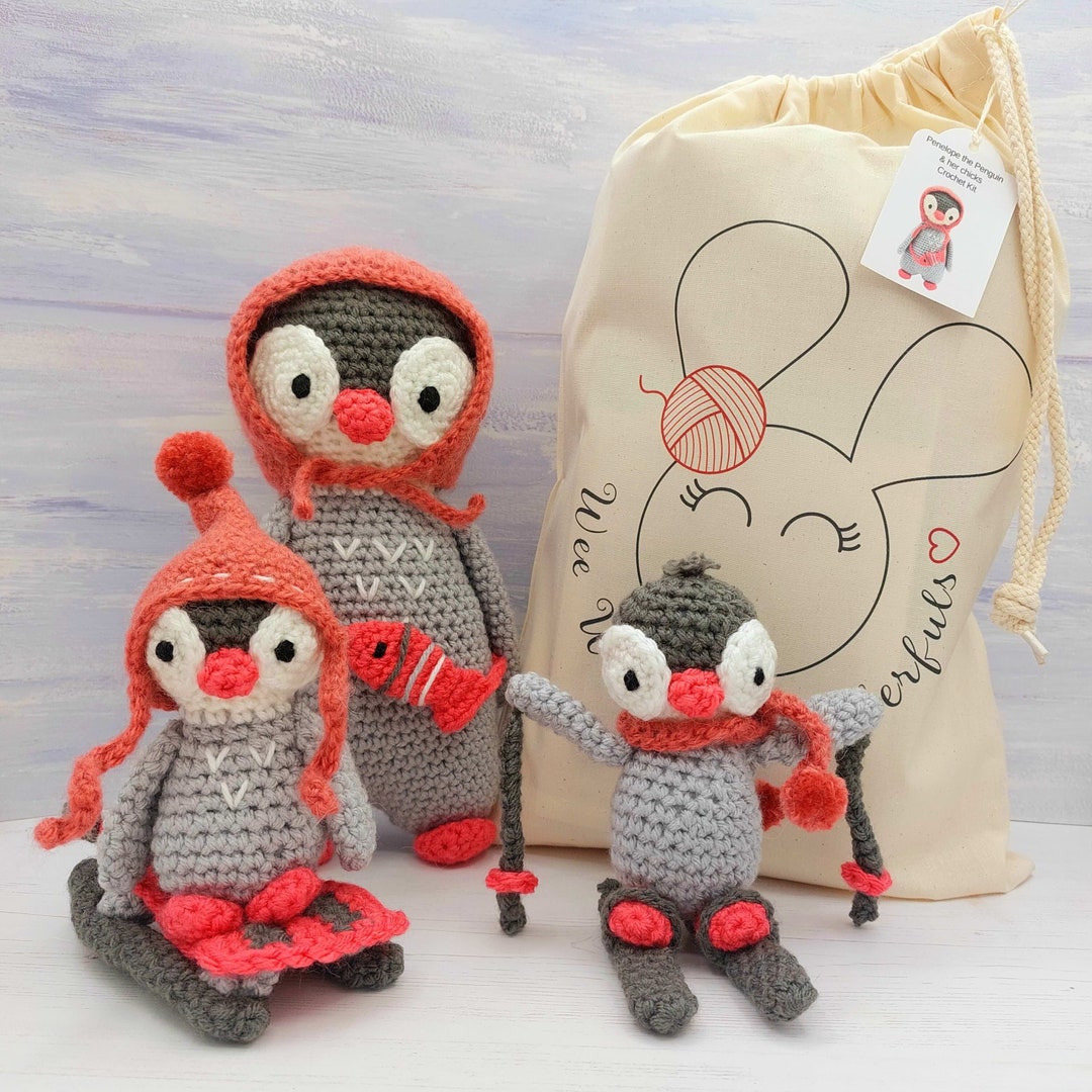 Crochet Kit - Penelope the Penguin and Her Chicks Crochet Craft Kit - Etsy