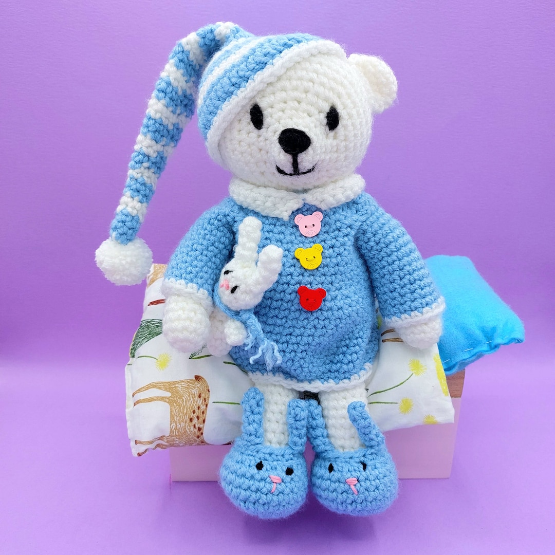 Bobby the Bedtime Bear Crochet Pattern - Cute Bear Pattern Amigurumi ...