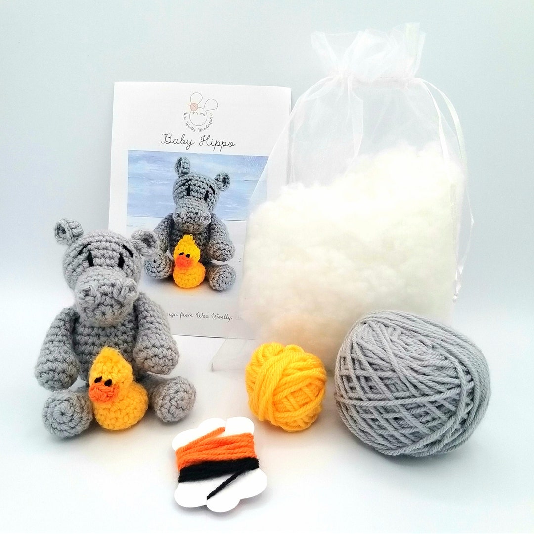 Baby Hippo Crochet Kit Amigurumi Kit Baby Hippo Crochet - Etsy