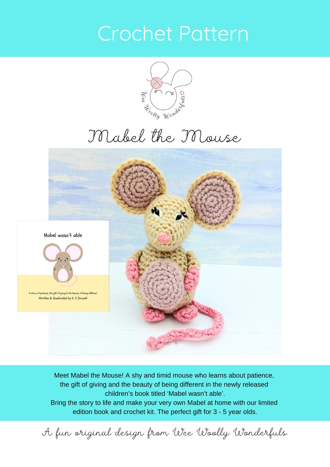 Mabel the Mouse Crochet Pattern - Cute Mouse Pattern PDF Download - Etsy