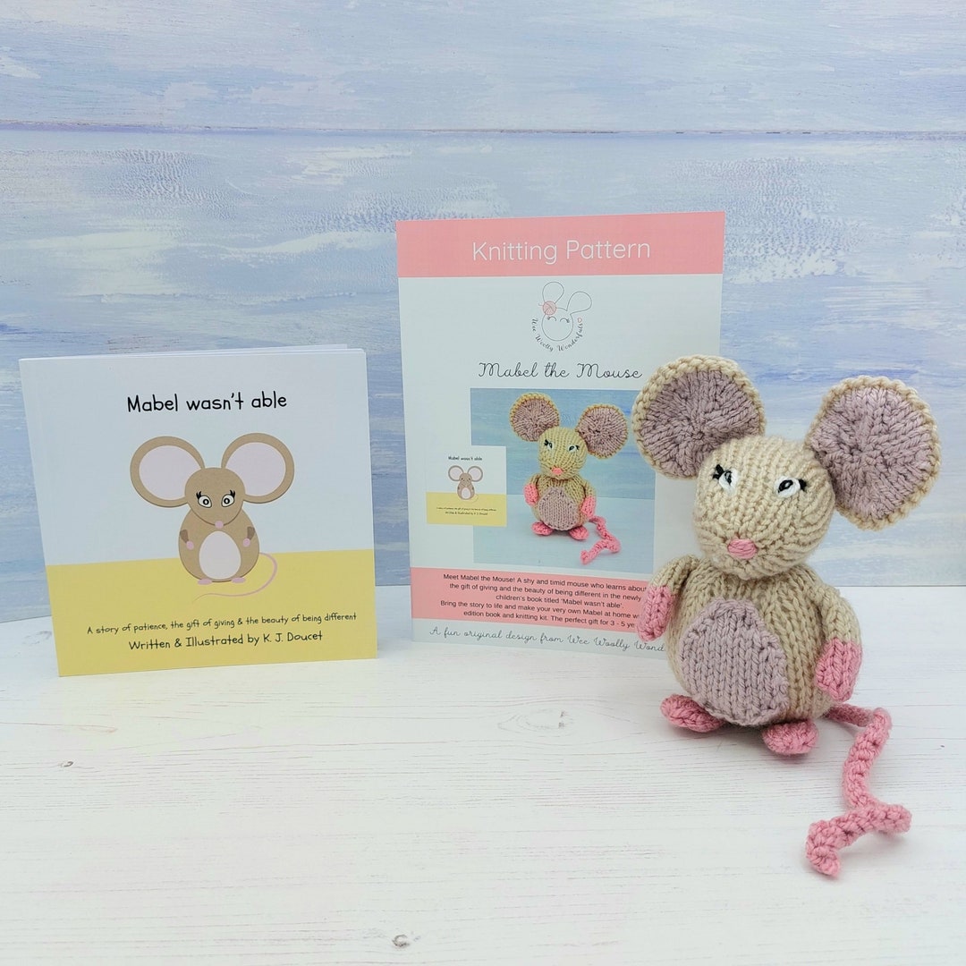 Mabel the Mouse Knitting Kit, Pattern and Book Bundles - Children's ...