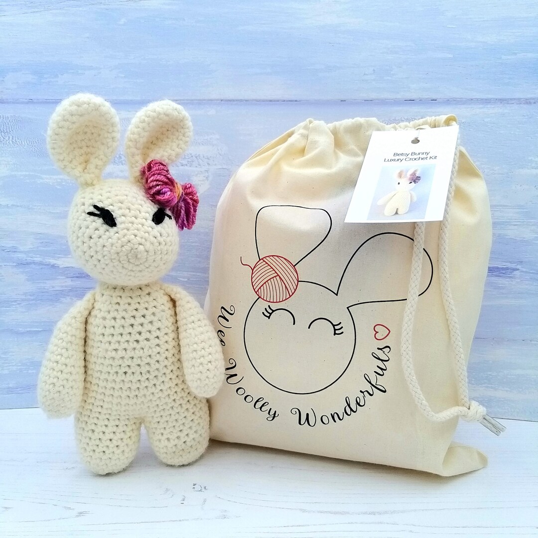 Crochet Kit - Luxury Betsy Bunny Rabbit Beginner Kit - Learn to Crochet ...