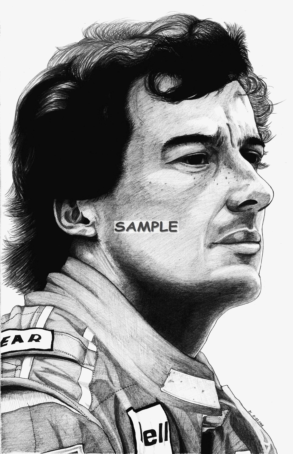 Ayrton Senna Portrait Print | Etsy