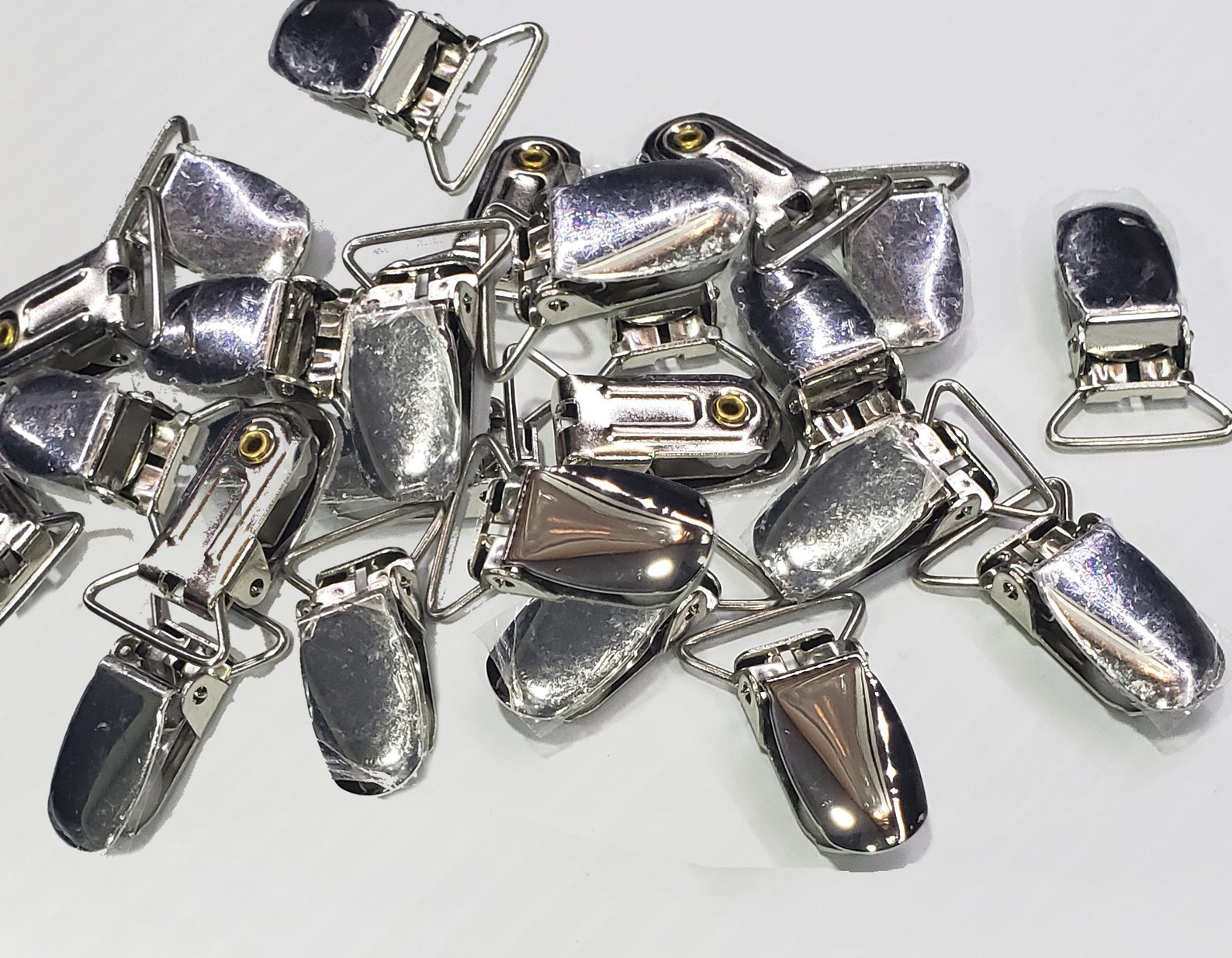 12 or 24 High Quality Suspender Clips NICKEL FREE Silver ID | Etsy