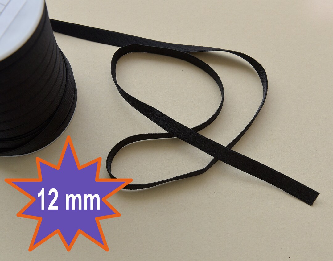 Black Satin Plush Elastic: Bra Making Supplies - 1/2"/12mm - Etsy
