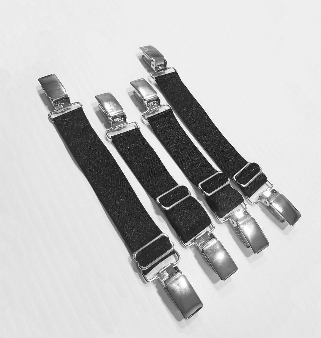 Adjustable Stocking Garters: Satin Elastic Suspender Clips - Etsy